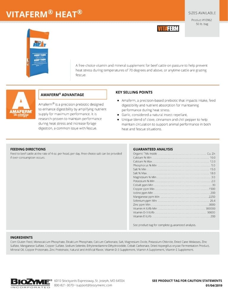 Cattle - VitaFerm® HEAT® - CFC Farm & Home