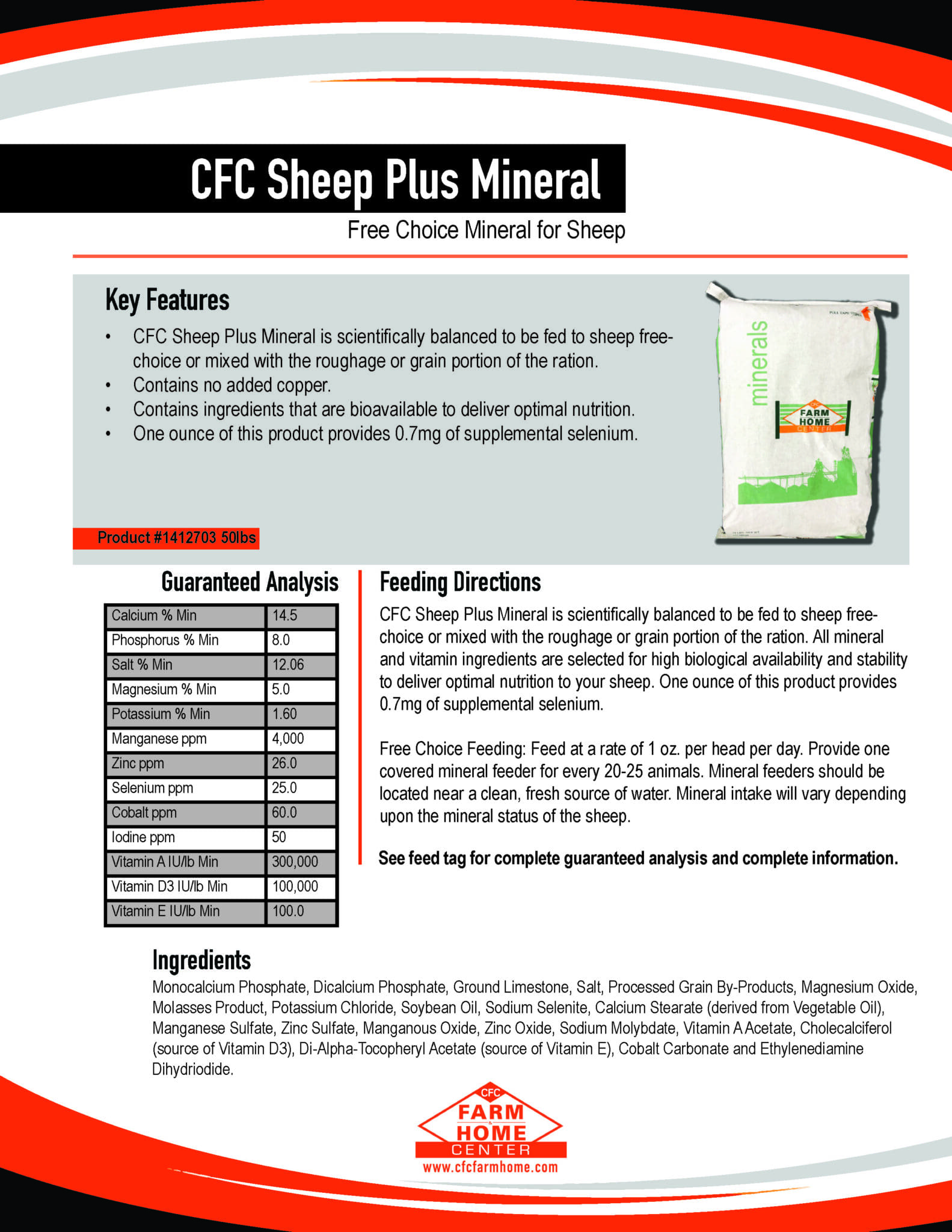 Feed - CFC Sheep Plus Mineral - CFC Farm & Home