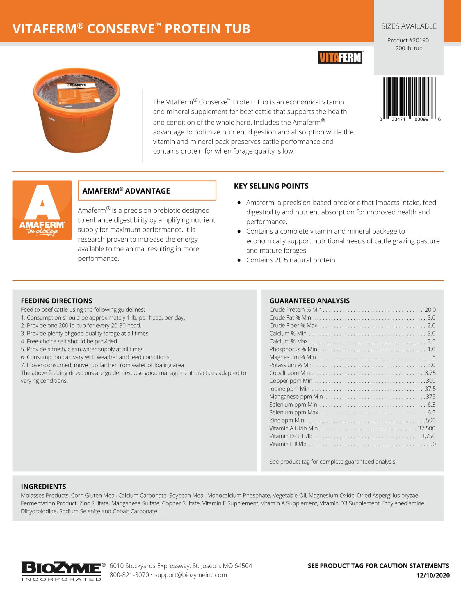 VitaFerm® Conserve™ Protein Tub - CFC Farm & Home