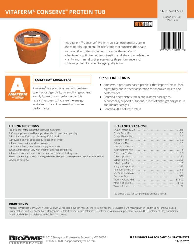 VitaFerm® Conserve™ Protein Tub - CFC Farm & Home